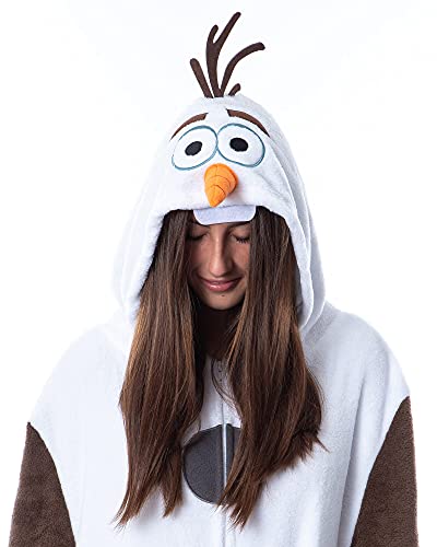 Disney Frozen Adult Olaf Kigurumi Costume Union Suit Pajama For Men Women (L/XL) White