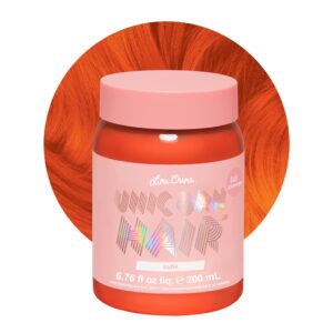 lime crime unicorn hair dye full coverage, cutie (bright orange) - vegan and cruelty free semi-permanent hair color conditions & moisturizes - temporary orange hair dye with sugary citrus vanilla scent