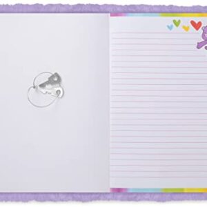 iscream Care Bears Share Bear Lined-Page Lock and Key 8.5" Plush Fur Journal with Mini Spiral Journal