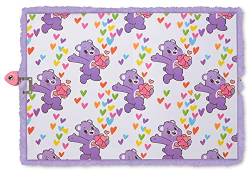 iscream Care Bears Share Bear Lined-Page Lock and Key 8.5" Plush Fur Journal with Mini Spiral Journal