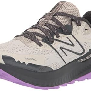 New Balance Women's DynaSoft Nitrel V5 Trail Running Shoe, Timberwolf/Phantom/Electric Purple, 8 Wide