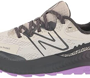 New Balance Women's DynaSoft Nitrel V5 Trail Running Shoe, Timberwolf/Phantom/Electric Purple, 8 Wide