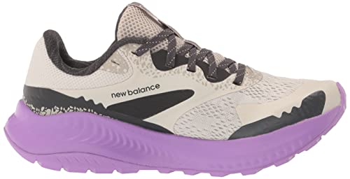 New Balance Women's DynaSoft Nitrel V5 Trail Running Shoe, Timberwolf/Phantom/Electric Purple, 8 Wide