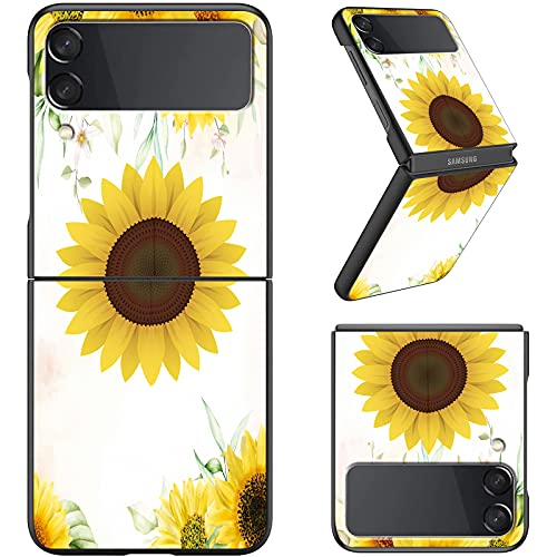 Galaxy Z Flip 3 Case,for Samsung Z Flip 3 Case,Ultra Slim Hard PC Shookproof Folding Protective Cover for Samsung Galaxy Z Flip 3 5G 2021,Sunflowers