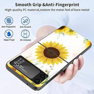 Galaxy Z Flip 3 Case,for Samsung Z Flip 3 Case,Ultra Slim Hard PC Shookproof Folding Protective Cover for Samsung Galaxy Z Flip 3 5G 2021,Sunflowers