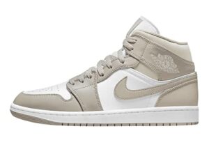 nike men's air jordan 1 mid shoes, college grey/light bone-white, 8.5