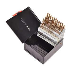 60pc drill bit set m2 hss high speed steel bits numbered #1-60 metal case