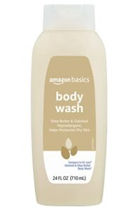 amazon basics shea butter & oatmeal body wash, 24 fl oz