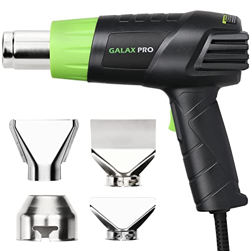 Galax Pro Heat Gun 12.5Amp Hot Air Gun Kit Variable Temperature Control with 2-Temp Settings 4 Nozzles 300℃-500℃ for Crafts, Shrinking PVC