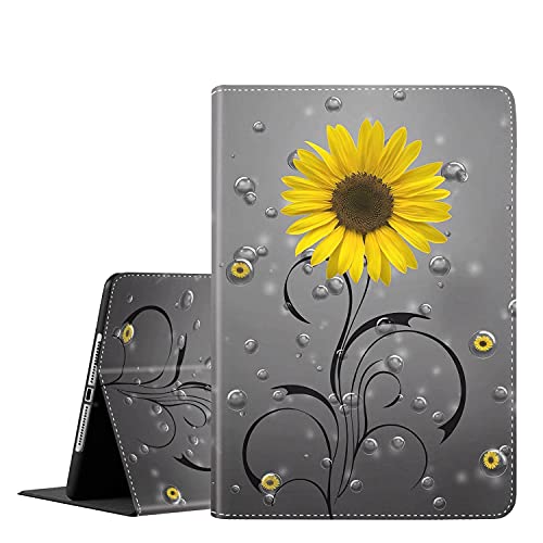 Case for New iPad Mini 6 2021 (6th Generation), Multi-Angle View Adjustable Stand Auto Wake/Slee for iPad Mini 6th Gen 8.3 Inch ,Yellow Gray Sunflower Bubble