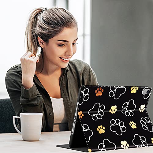 Case for New iPad Mini 6 2021 (6th Generation), Multi-Angle View Adjustable Stand Auto Wake/Slee for iPad Mini 6th Gen 8.3 Inch,Cute Dog Paw Prints