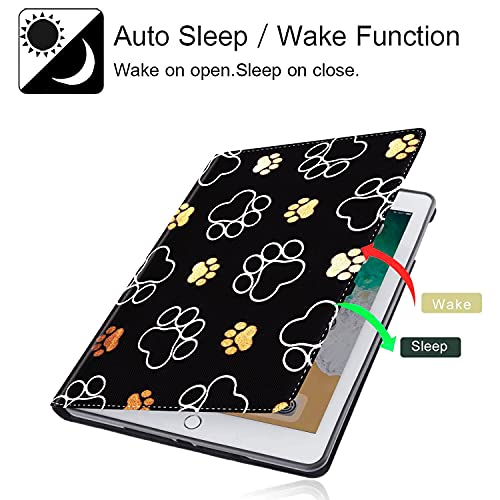 Case for New iPad Mini 6 2021 (6th Generation), Multi-Angle View Adjustable Stand Auto Wake/Slee for iPad Mini 6th Gen 8.3 Inch,Cute Dog Paw Prints