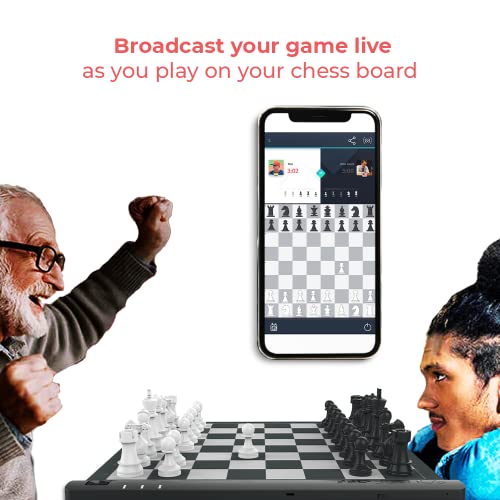 Square Off Pro Electronic Chess Board for Adults & Kids | AI-Powered & Digital | Play Against AI or Friends | Portable & Rollable Computer Chess Board | World's Smartest Electronic Chess Board