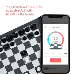 Square Off Pro Electronic Chess Board for Adults & Kids | AI-Powered & Digital | Play Against AI or Friends | Portable & Rollable Computer Chess Board | World's Smartest Electronic Chess Board