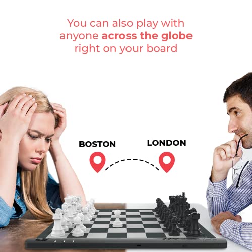 Square Off Pro Electronic Chess Board for Adults & Kids | AI-Powered & Digital | Play Against AI or Friends | Portable & Rollable Computer Chess Board | World's Smartest Electronic Chess Board