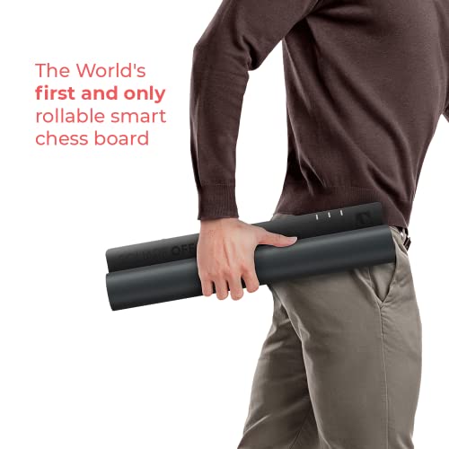 Square Off Pro Electronic Chess Board for Adults & Kids | AI-Powered & Digital | Play Against AI or Friends | Portable & Rollable Computer Chess Board | World's Smartest Electronic Chess Board