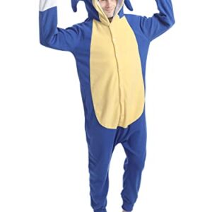 Oiziuzio Adult Animal Onesies Unisex Holloween Costume Hedgedog Pajamas for Women Men Blue L