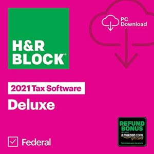 h&r block tax software deluxe 2021 windows [pc download] [old version]