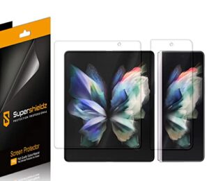 supershieldz (2 pack) designed for samsung galaxy z fold 3 5g screen protector, (full coverage) high definition clear shield (tpu)