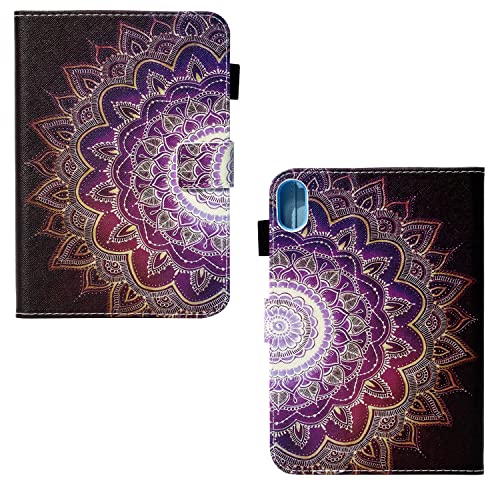 UUcovers iPad Mini 6 Case 2021 with Pencil Holder [Auto Wake/Sleep] Magnetic Smart PU Leather Folio Stand Wallet Soft TPU Shockproof Cover for Apple iPad Mini 6th Gen (8.3"), Purple Mandala Flower