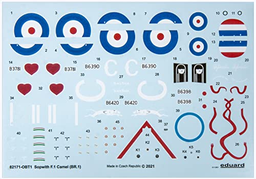 Eduard EDU82171 1/48 Profile Pack British Air Force Soppy F.1 Camel, BR.1 Engine, Plastic Model