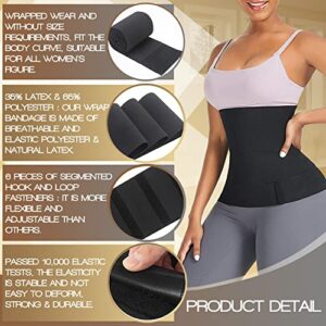 Waist Trainer for Women | Quick Snatch Me Up Bandage Wrap Lumbar Waist Support Belt - Adjustable Comfortable Lower Back Pain Relief Tight - Fitting Waist Waistband | Bonus Gift Breast Lift Tape Black