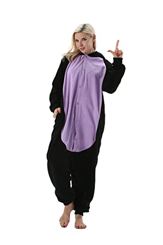 ULEEMARK Unisex Adult Onesie Animal Pajamas One Piece Halloween Costumes Cosplay Christmas Sleepwear Midnight Cat