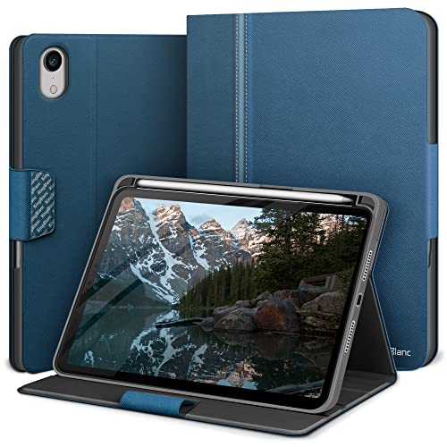 KingBlanc iPad Mini 6th Generation 2021 (8.3 Inch) Case with Pencil Holder, Auto Sleep/Wake & Stand Function, Apple Pencil2 Wireless Charging, PU Leather Folio Smart Cover for iPad Mini6, Blue