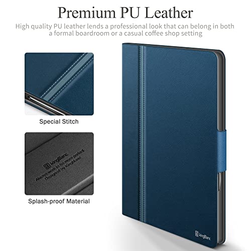 KingBlanc iPad Mini 6th Generation 2021 (8.3 Inch) Case with Pencil Holder, Auto Sleep/Wake & Stand Function, Apple Pencil2 Wireless Charging, PU Leather Folio Smart Cover for iPad Mini6, Blue