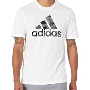 adidas Men's Essentials Camouflage Printed Tee, White, Medium