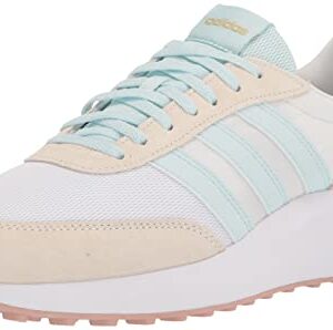 adidas Women's 70s Running Shoe, FTWR White/Almost Blue/Off White, 8