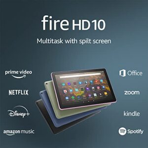 Fire HD 10 tablet, 10.1", 1080p Full HD, 32 GB, latest model (2021 release), Olive, without lockscreen ads