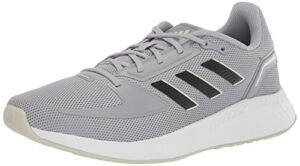 adidas women's runfalcon 2.0 running shoe, halo silver/black/linen green, 8