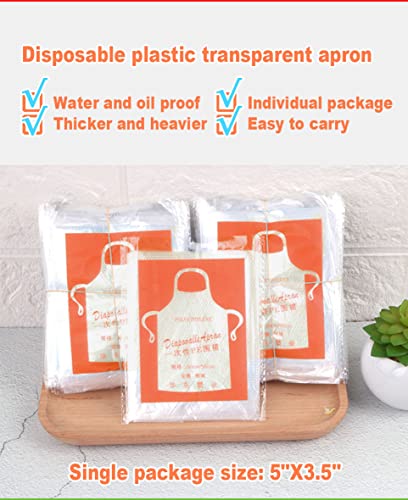 UniPleased Disposable Aprons (100 Count), Plastic apron for Painting Party, Cooking, Housework, Picnic etc.