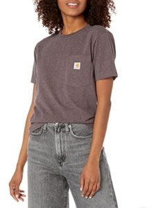 carharttwomensloose fit heavyweight short-sleeve pocket t-shirtblackberry heathersmall