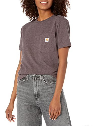 CarharttwomensLoose Fit Heavyweight Short-Sleeve Pocket T-ShirtBlackberry HeatherSmall