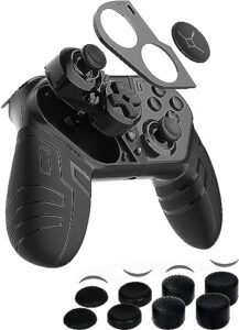 【april 2023 newly updated version】 tjpd wireless game set with 3 programmable back buttons and 1 sensitivity control back button (black)