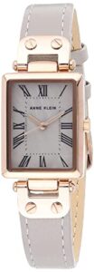 anne klein women's japanese quartz dress watch with leather strap, gray, 12 (model: ak/3752rgtp)