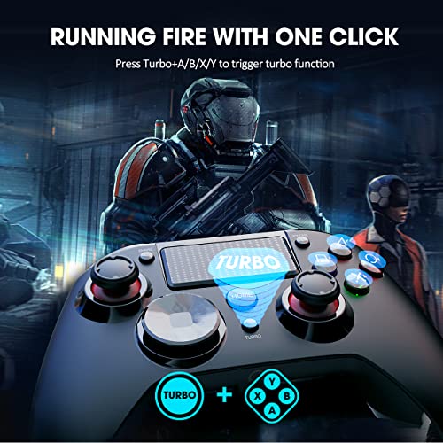 Wireless Controller for PS4, 1300mAh Rechargeable Battery Game Controller for Playstation 4/Pro/Slim, Dual Vibration Game Joystick Controller/Headset Jack/ Six-axis Sensor Compatible with PS4 Console