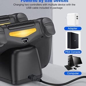 PS4 Controller Charger Dock Station, PS4 Remote Charging Station with Fast-Charging Port, Replacement for Playstation 4 Controller Charger