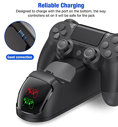 PS4 Controller Charger Dock Station, PS4 Remote Charging Station with Fast-Charging Port, Replacement for Playstation 4 Controller Charger