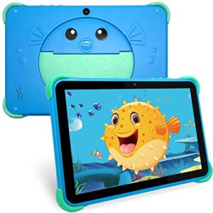 kids tablet 10 inch tablet for kids android 11.0 wifi kids tablets for toddlers, 2gb ram 32gb rom, quad core processor, 1280x800 ips, parental control, gms, dual cameras, wifi, bluetooth for kids