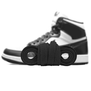 proof culture | compatible with jordan 1-8 laces | premium flat black cotton shoe laces replacement for jordan laces and air force laces (black, 54")