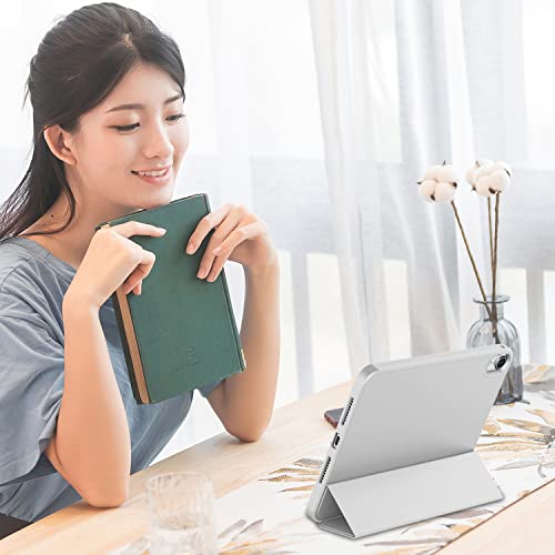 iMieet New iPad Mini 6 Case 8.3 Inch 2021(6th Gen) with Pencil Holder [Support iPad 2nd Pencil Charging/Pair],Trifold Stand Smart Case with Soft TPU Back,Auto Wake/Sleep(Light Gray)