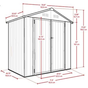 Cover-It 6x4 Metal Outdoor Galvanized Steel Storage Shed with Swinging Double Lockable Doors for Backyard or Patio Storage of Bikes, Grills, Supplies, Tools, Toys, for Lawn, Garden, and Camping, Tan