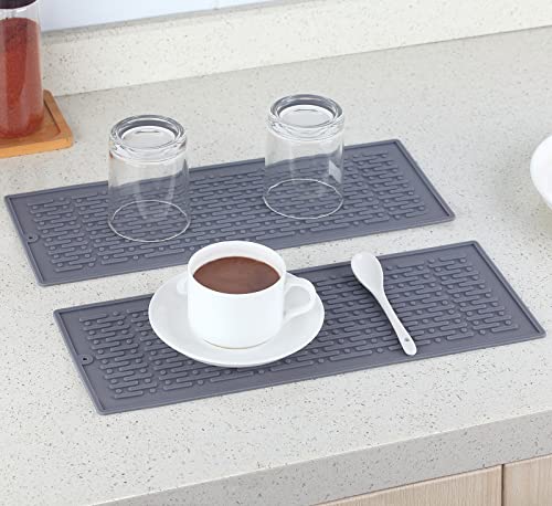 RECER Silicone Dish Drying Mat, Heat-resistant Drying Mat for Kitchen Counter, Easy to Drain and Clean, ,Eco-friendly, Non-Slip, Counter, Sink, or Bar