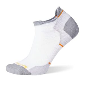 smartwool sw001668122l women's run zero cushion low ankle socks white l