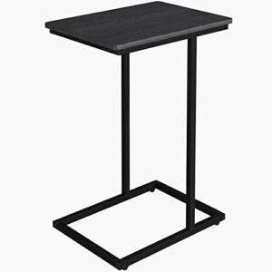 novilla side table c-shaped slim end table small side snack table for living room bedroom sofa couch, black