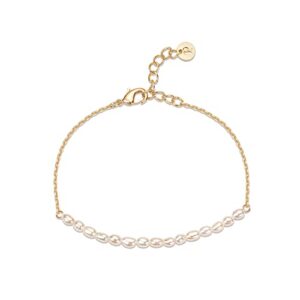 21c-b02 freshwater pearl bracelet (yellow gold plated)