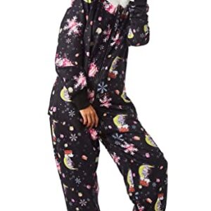 haikyuu Women Adult Christmas Onesie Pajama Long Sleeve Hooded Kigurumi Homewear Costume Outfits (large, Santa black)